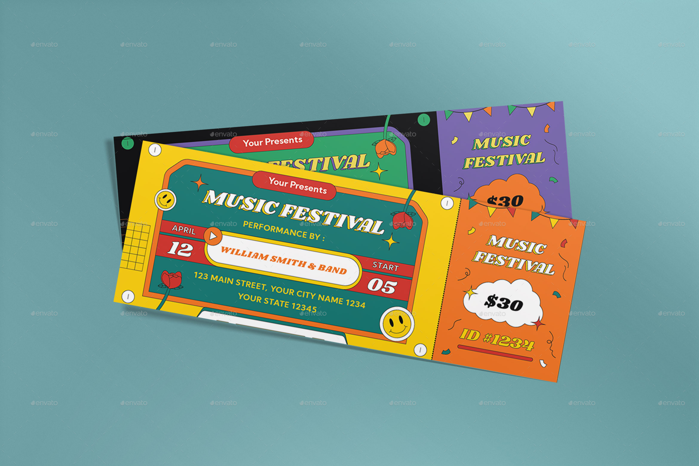 Music Festival Ticket, Print Templates | GraphicRiver