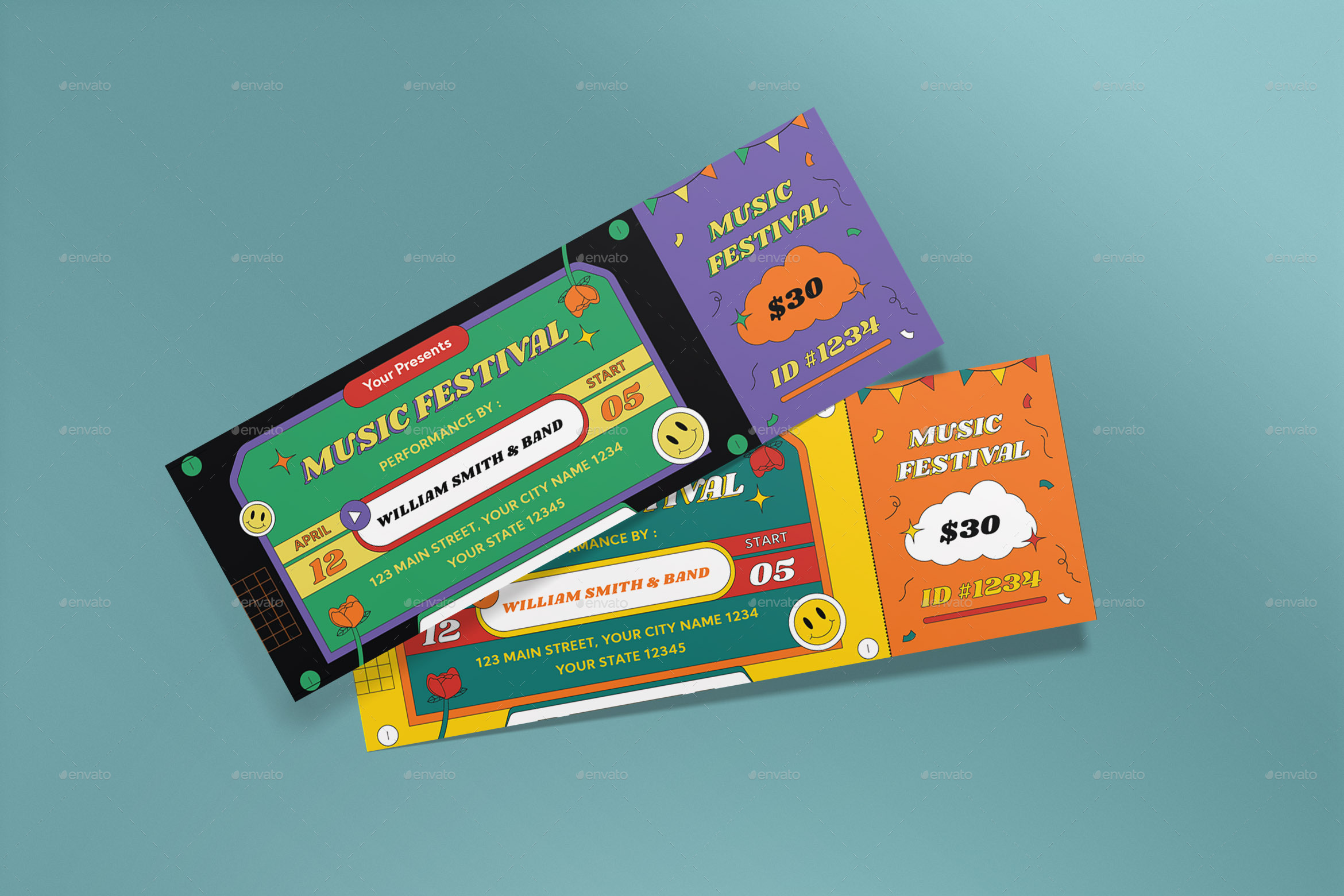 Music Festival Ticket, Print Templates | GraphicRiver