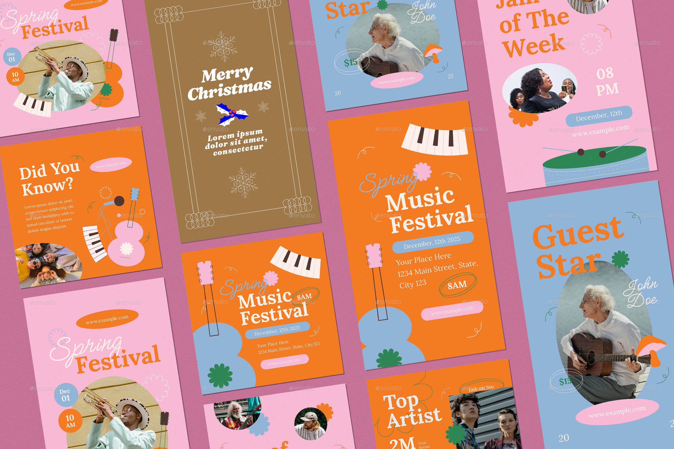 Spring Music Festival Instagram Pack, Web Elements | GraphicRiver