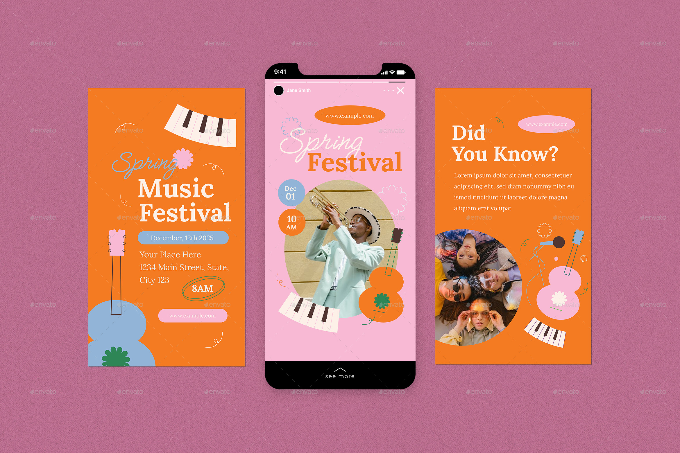 Spring Music Festival Instagram Pack, Web Elements | GraphicRiver