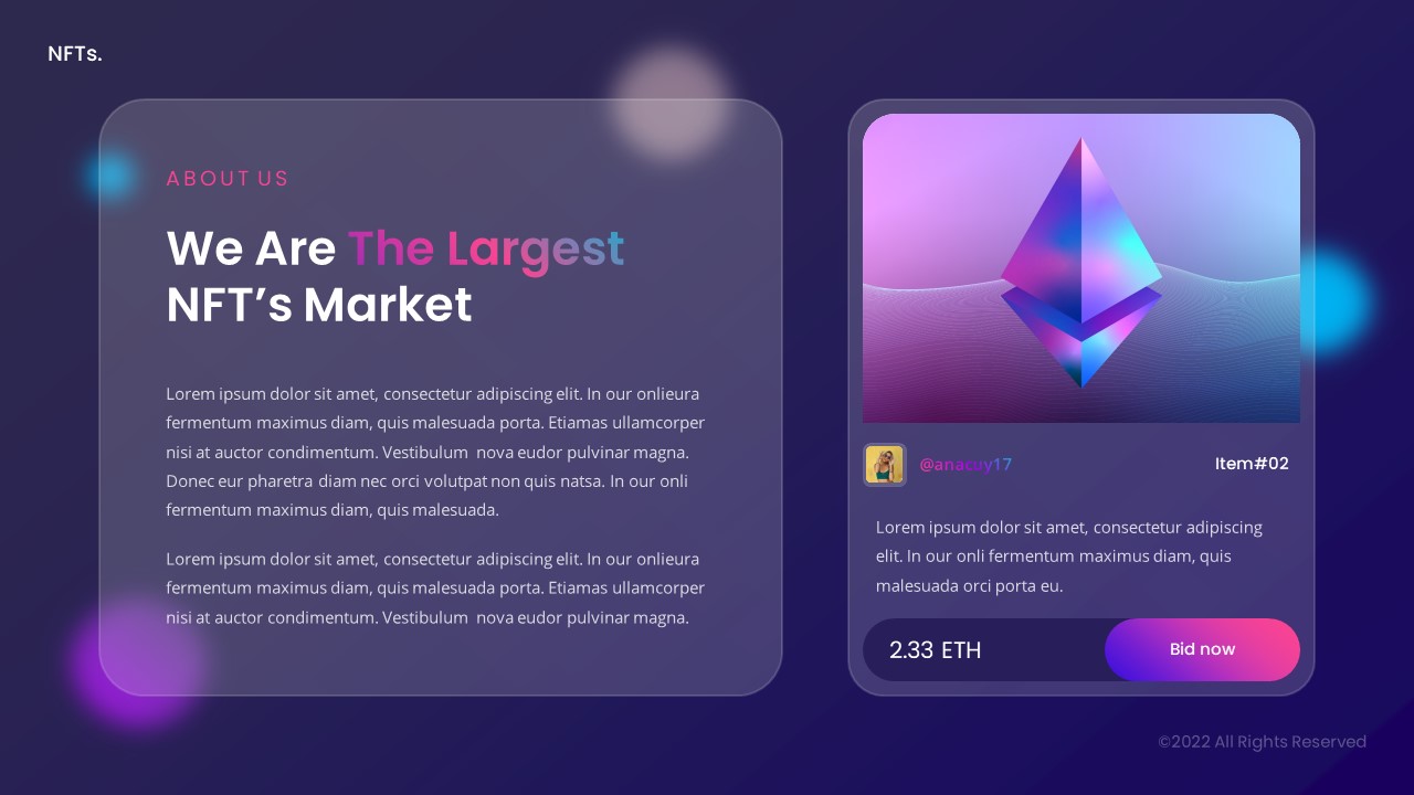 NFT Marketplace – Creative Glassmorphism Google Slides Template ...