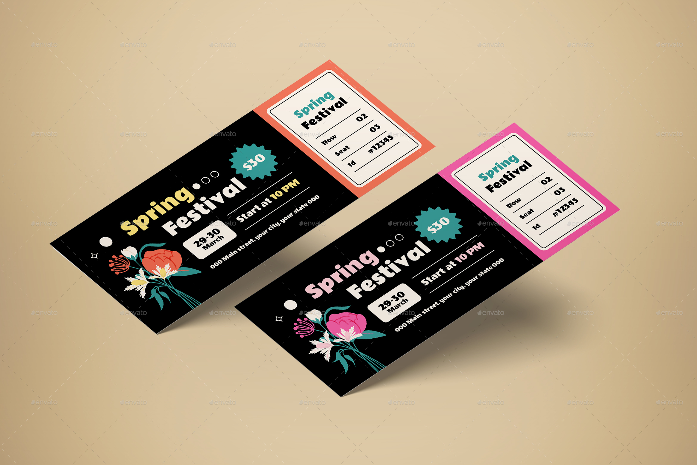 Ticket Spring Festival, Print Templates | GraphicRiver