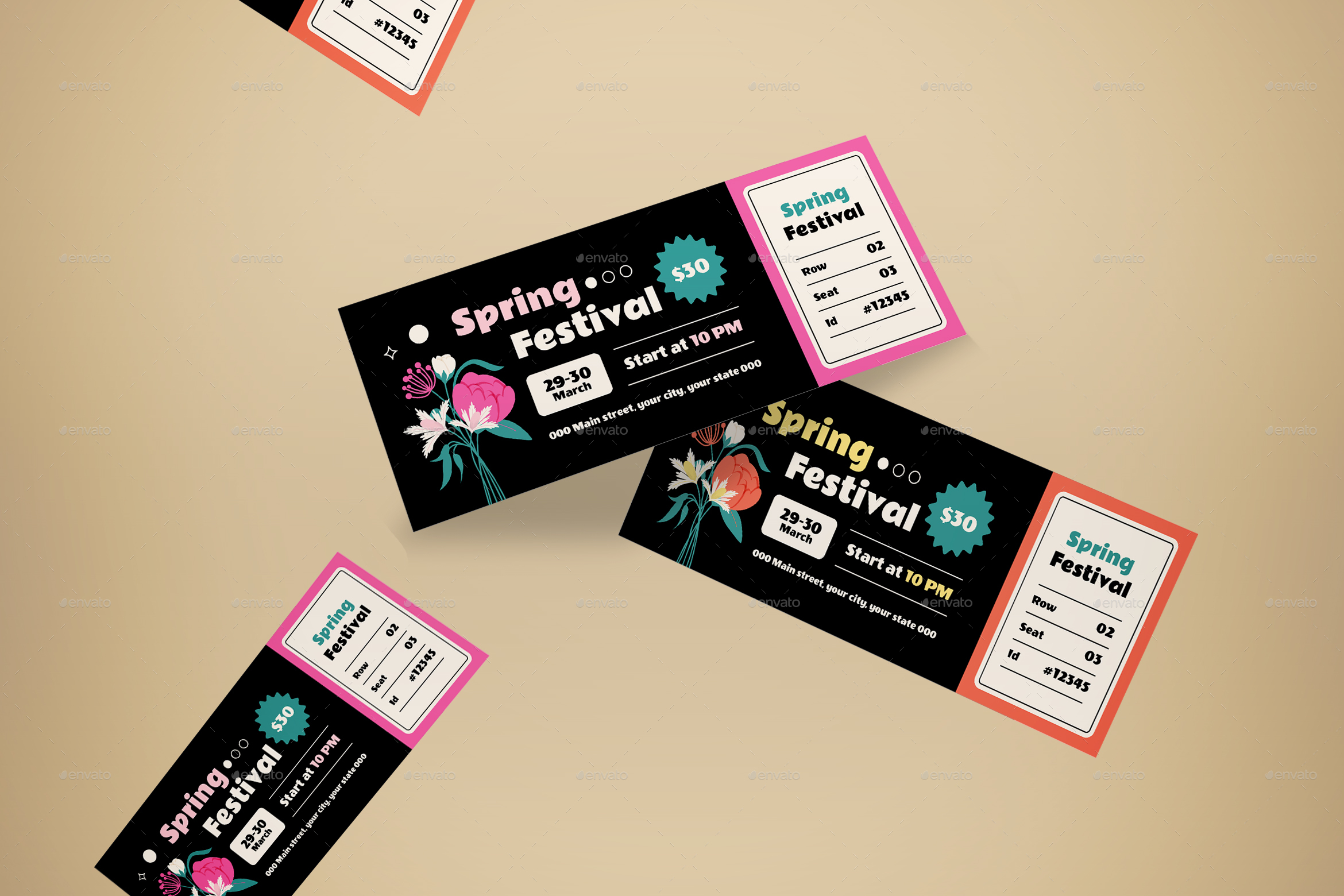 Ticket Spring Festival, Print Templates | GraphicRiver