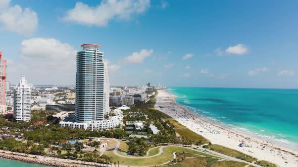 Miami Beach Skyline Aerial View From Drone, Stock Footage | VideoHive