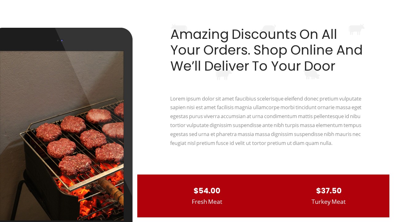 Porky Beef – Butchery & Meat Farm PowerPoint Template, Presentation ...