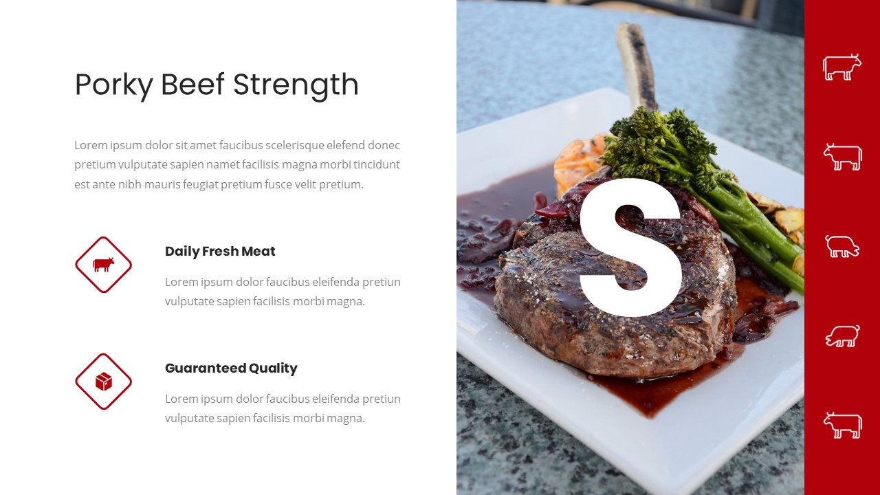 Porky Beef – Butchery & Meat Farm PowerPoint Template, Presentation ...