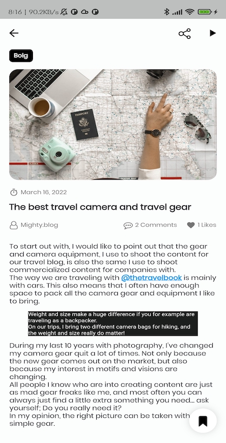 MightyBlogger - Flutter multi-purpose blogger app with wordpress by MeetMighty