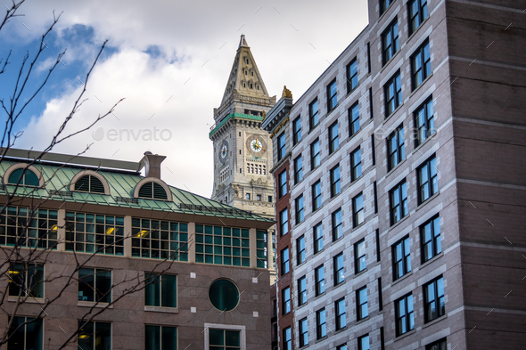 Boston buildings and Custom House Clock Tower - Boston, Massachusetts ...