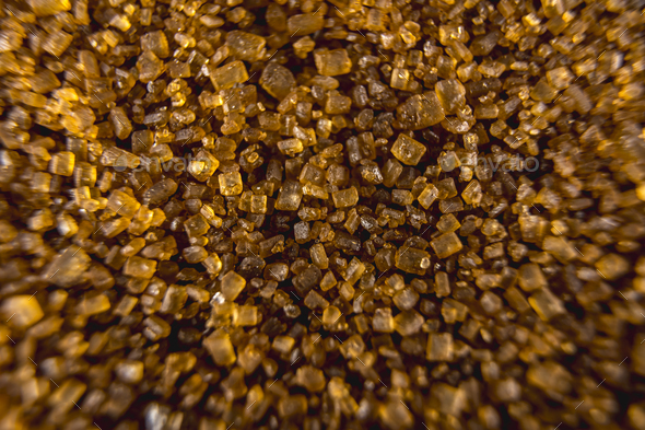Detail of texture of beautiful brown sugar grains, macro photography ...