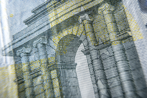 European banknote detail, banknote texture, macro photography Stock ...