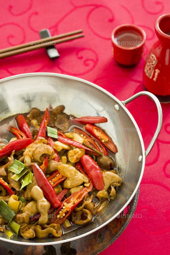 Chinese cuisine griddle pork intestines Stock Photo by bluejeanimages