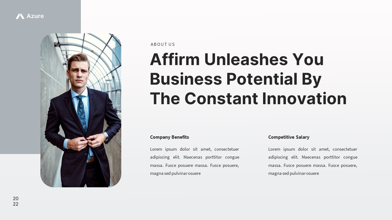 Azure - Multipurpose Pitch Deck Powerpoint Template, Presentation Templates