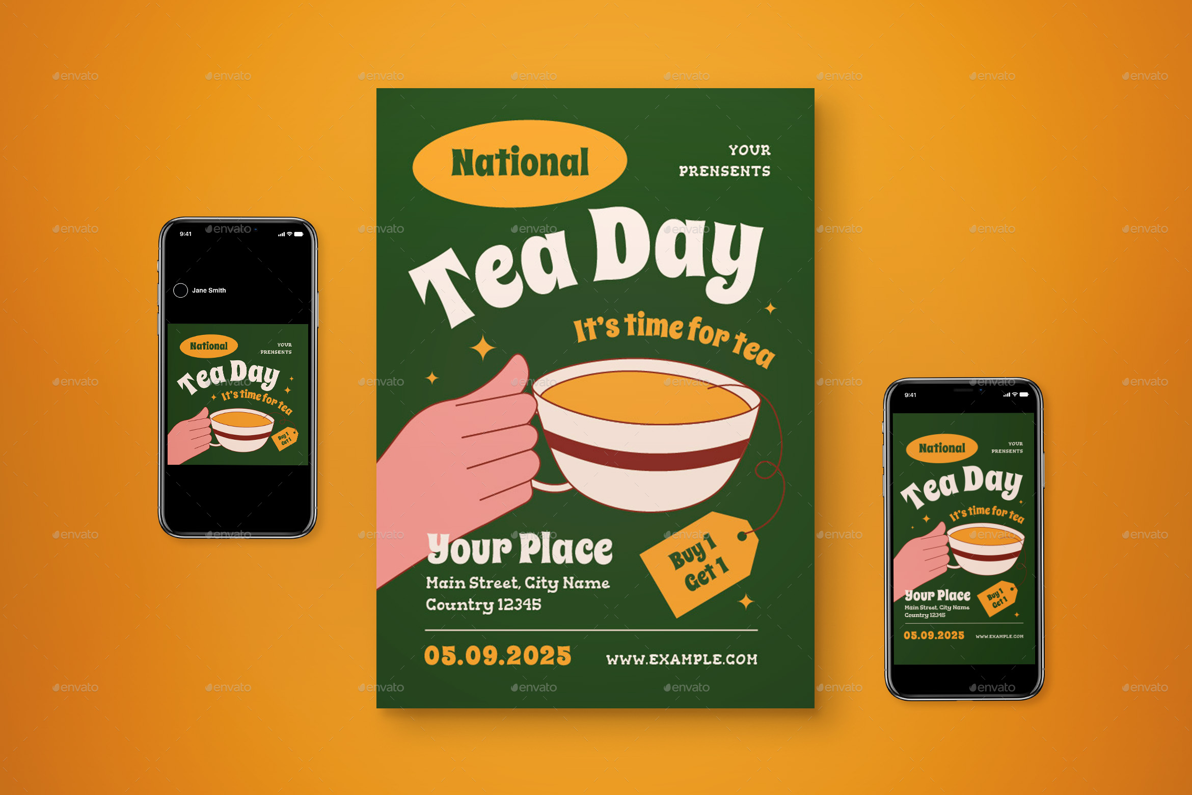 National Tea Day Flyer Set, Print Templates | GraphicRiver