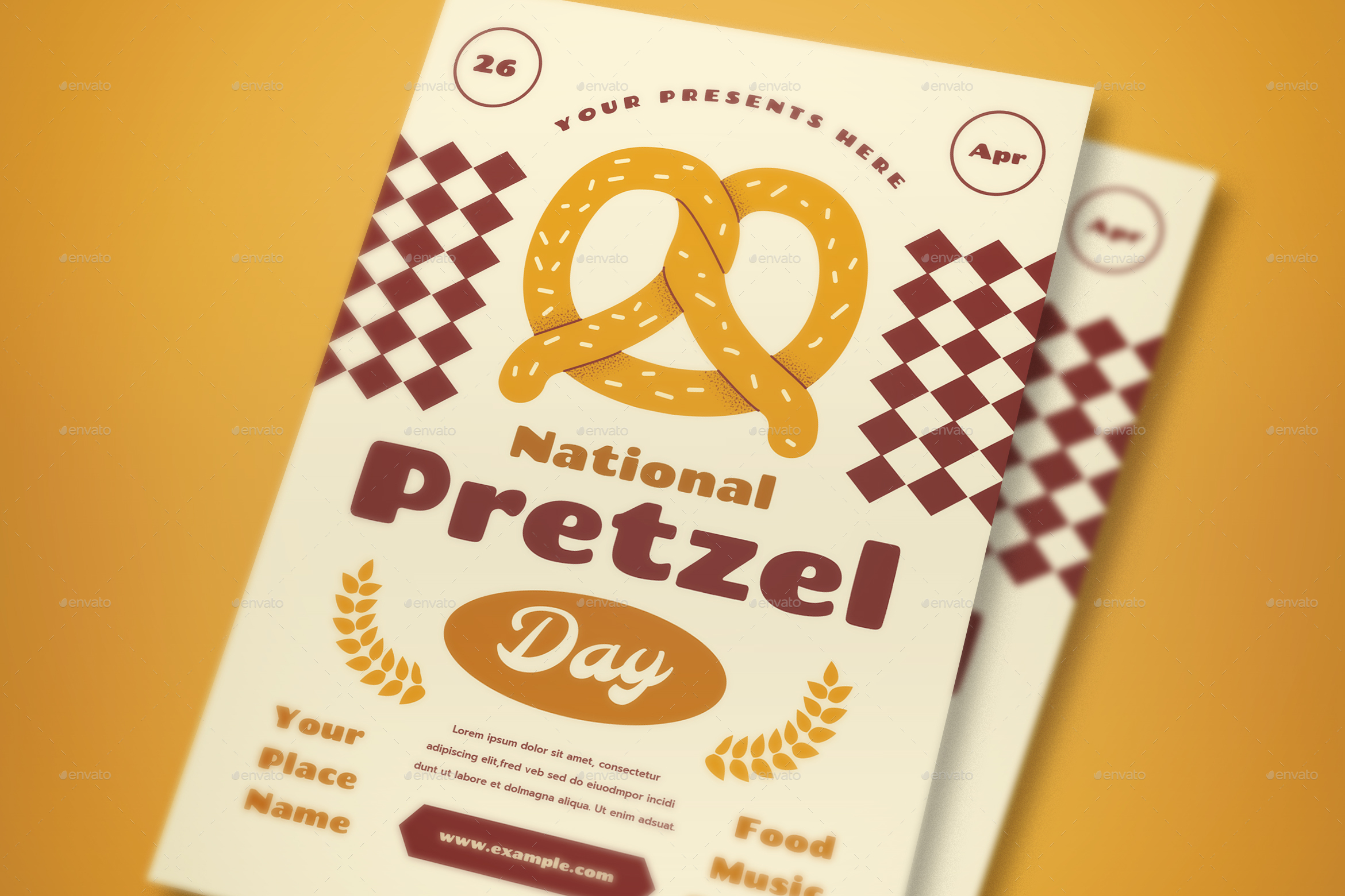 National Pretzel Day Flyer Set, Print Templates | GraphicRiver