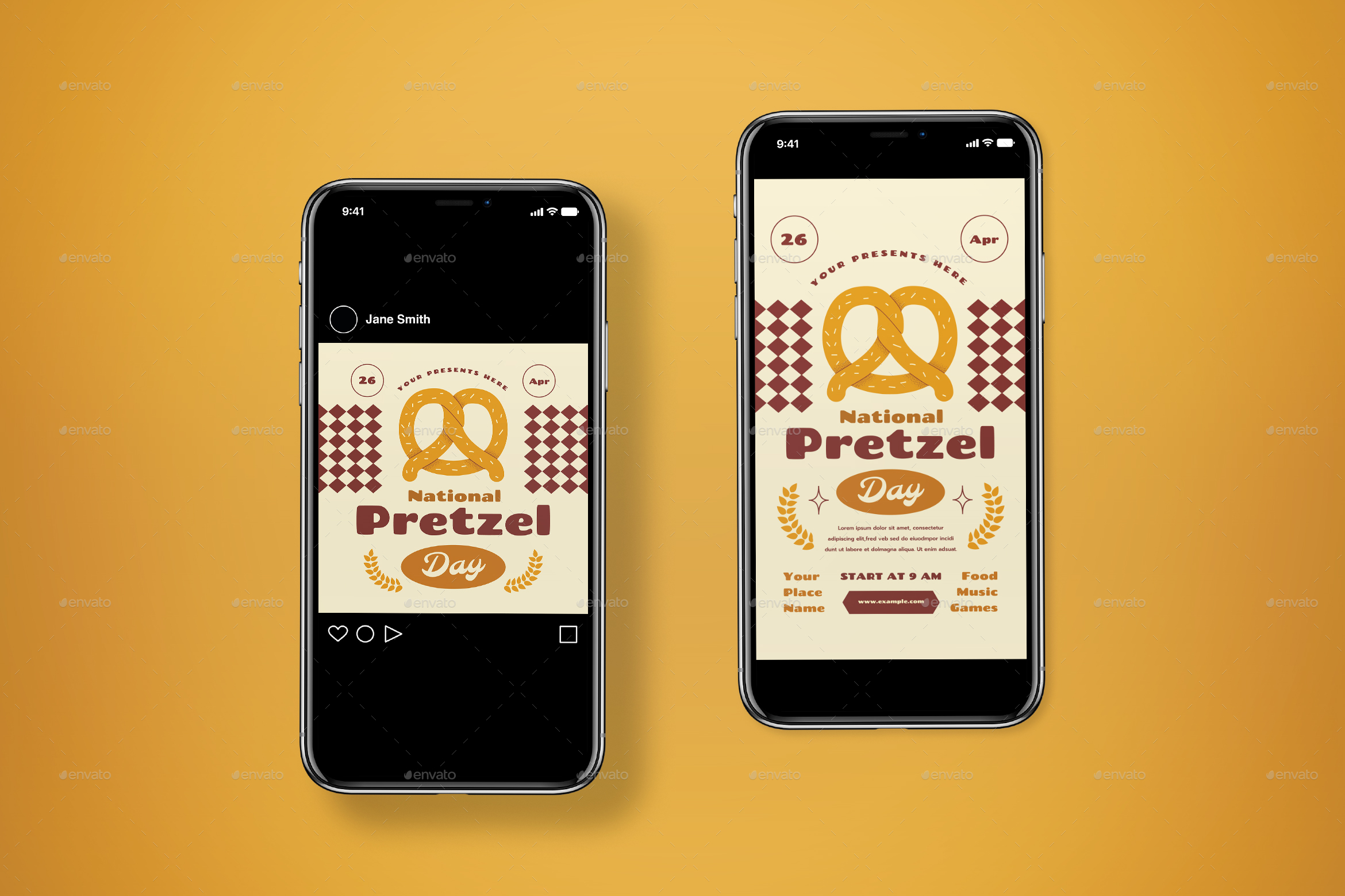 National Pretzel Day Flyer Set, Print Templates | GraphicRiver