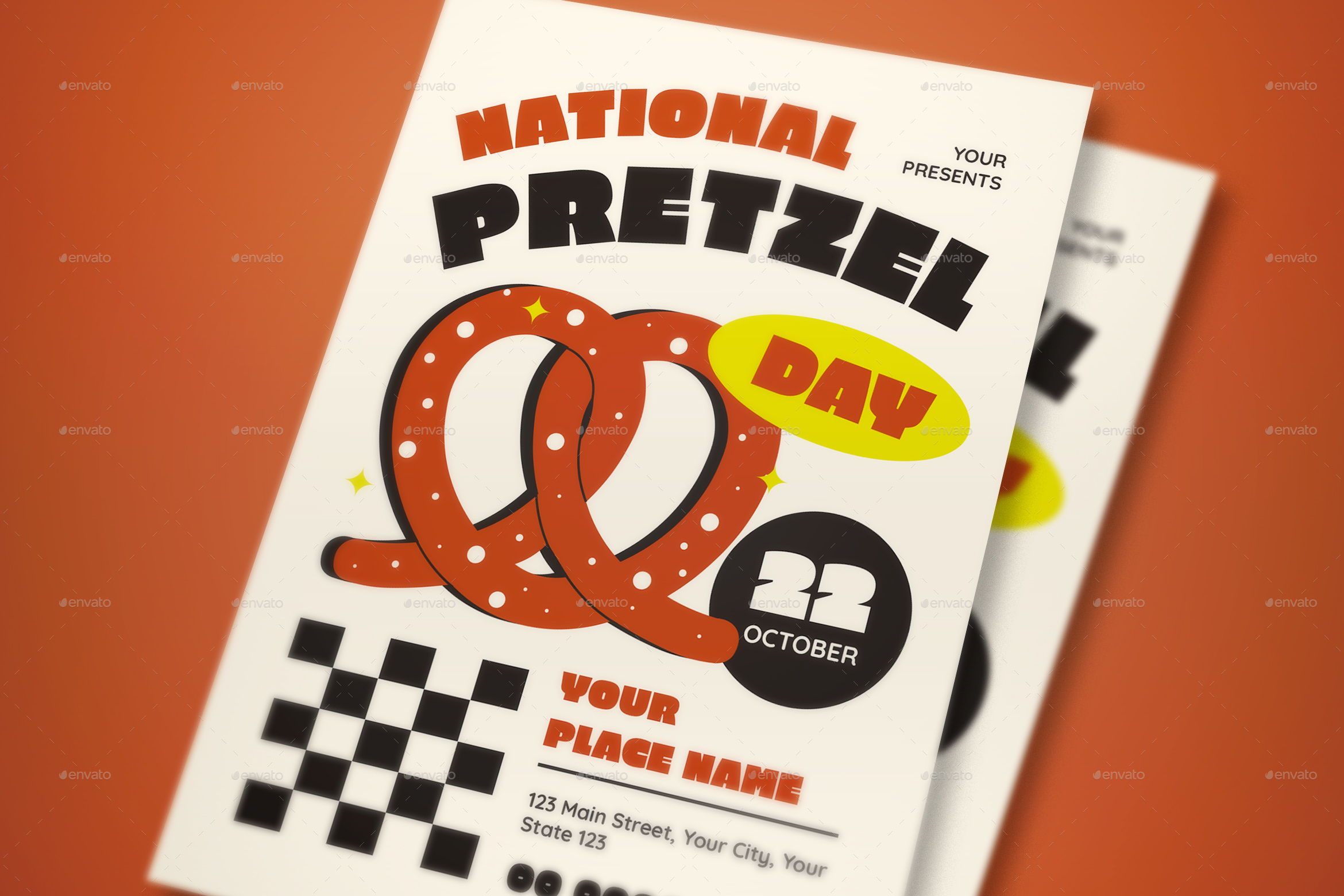 National Pretzel Day Flyer Set, Print Templates | GraphicRiver