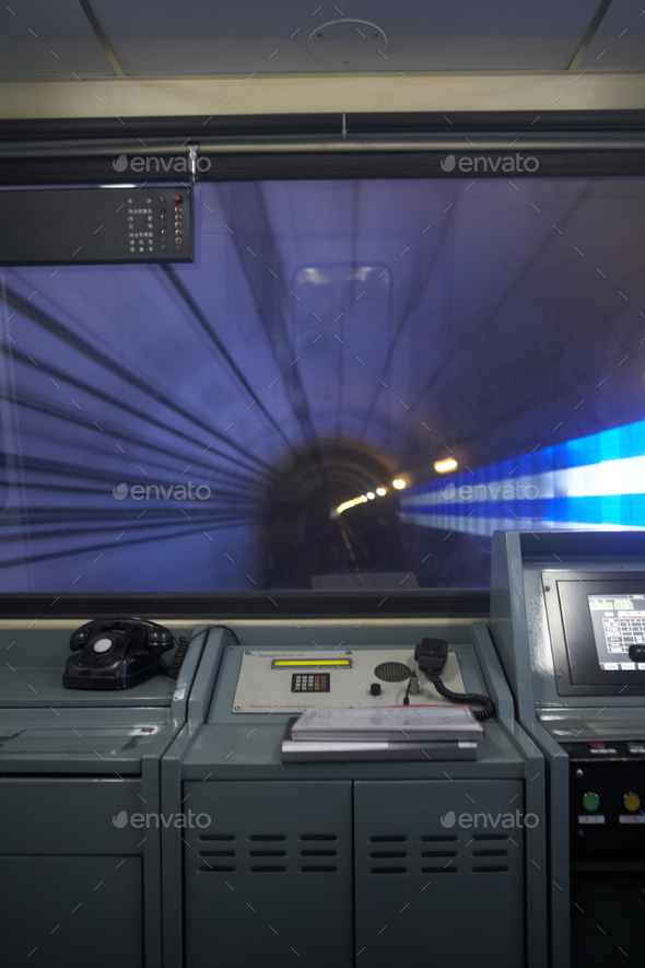 View Of Tunnel From Inside Subway Train Stock Photo by bluejeanimages