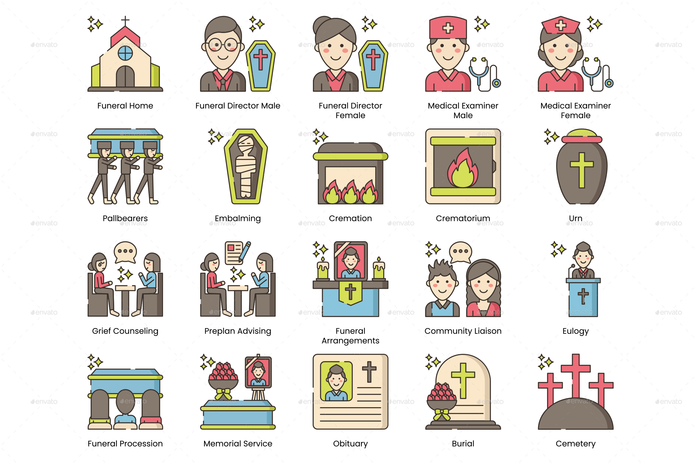 75 Funeral Service Icons, Icons | GraphicRiver
