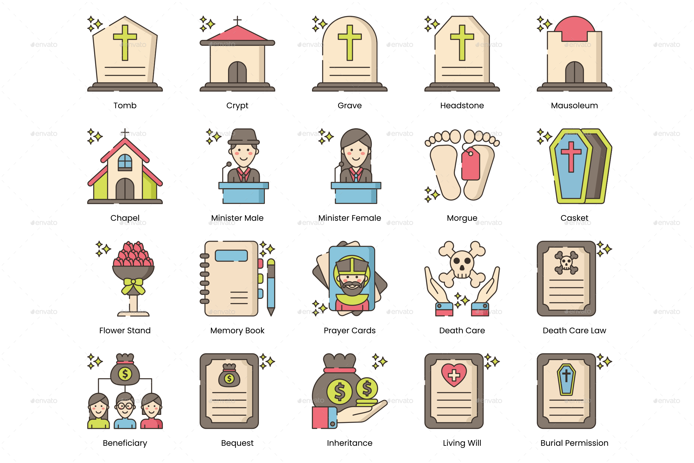 75 Funeral Service Icons, Icons | GraphicRiver