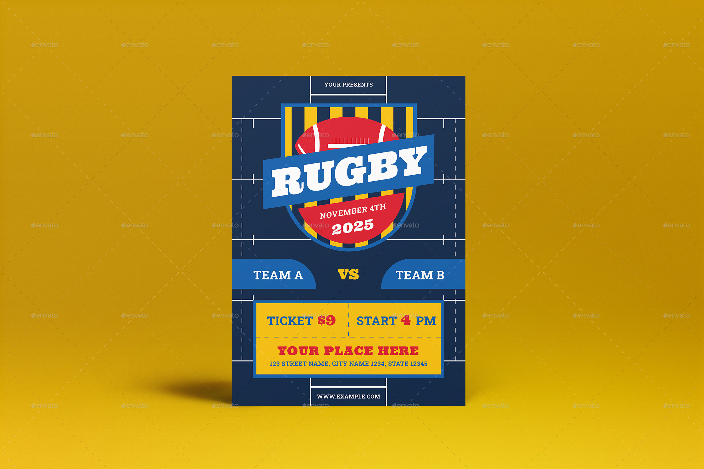 Rugby Flyer, Print Templates | GraphicRiver