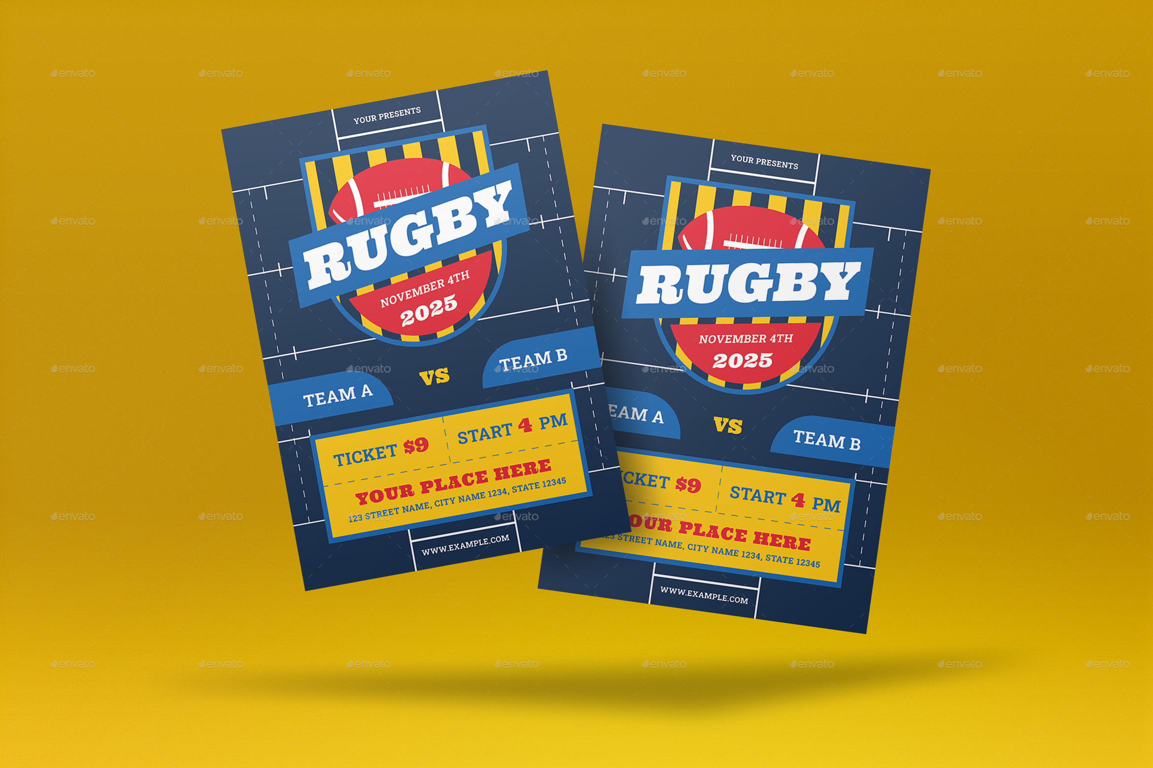 Rugby Flyer, Print Templates | GraphicRiver