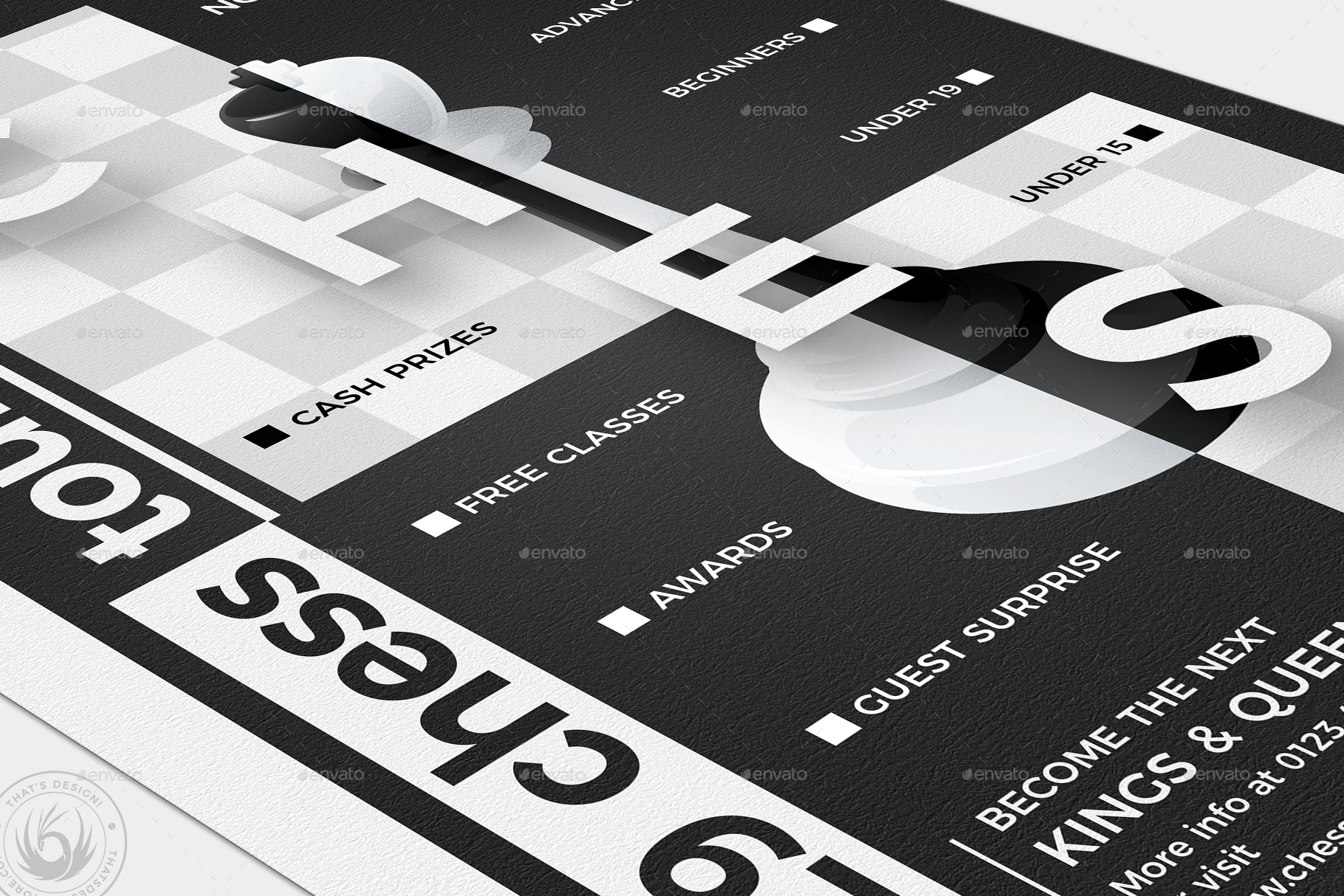 Chess Tournament Flyer Template V2, Print Templates | GraphicRiver