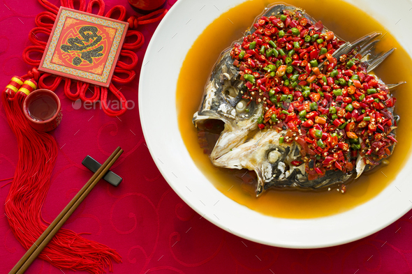 Chinese cuisine chili fish head Stock Photo by bluejeanimages | PhotoDune