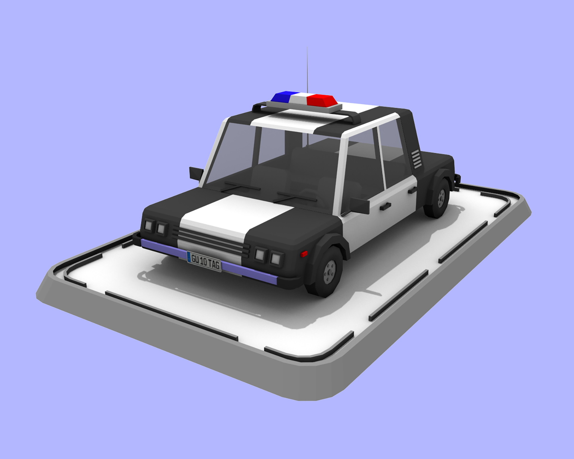 Cartoon Low Poly Police Car by LowPolyLand | 3DOcean