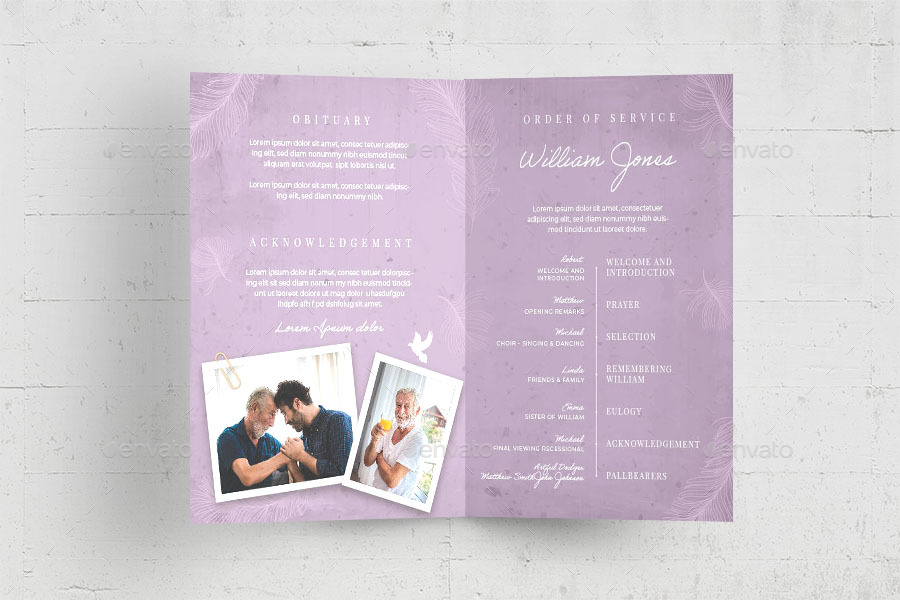 Church Funeral Program Template, Print Templates | GraphicRiver