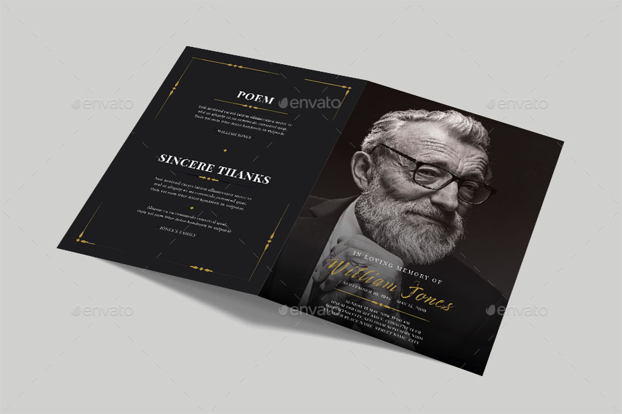 Modern Funeral Program Template, Print Templates | GraphicRiver