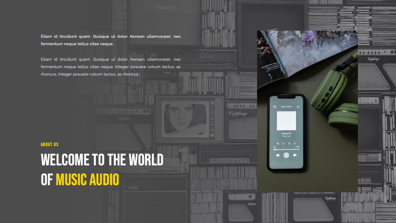 Noisec Music App Pitch Deck Template for Power Point, Presentation ...