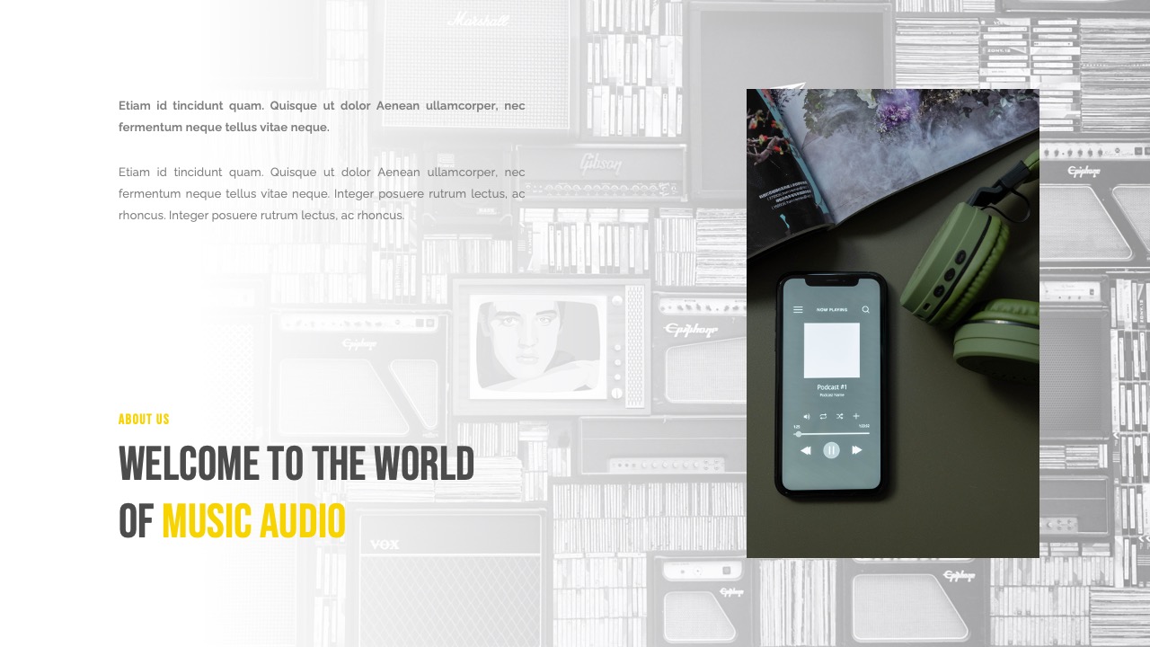 Noisec Music App Pitch Deck Template for Keynote, Presentation Templates