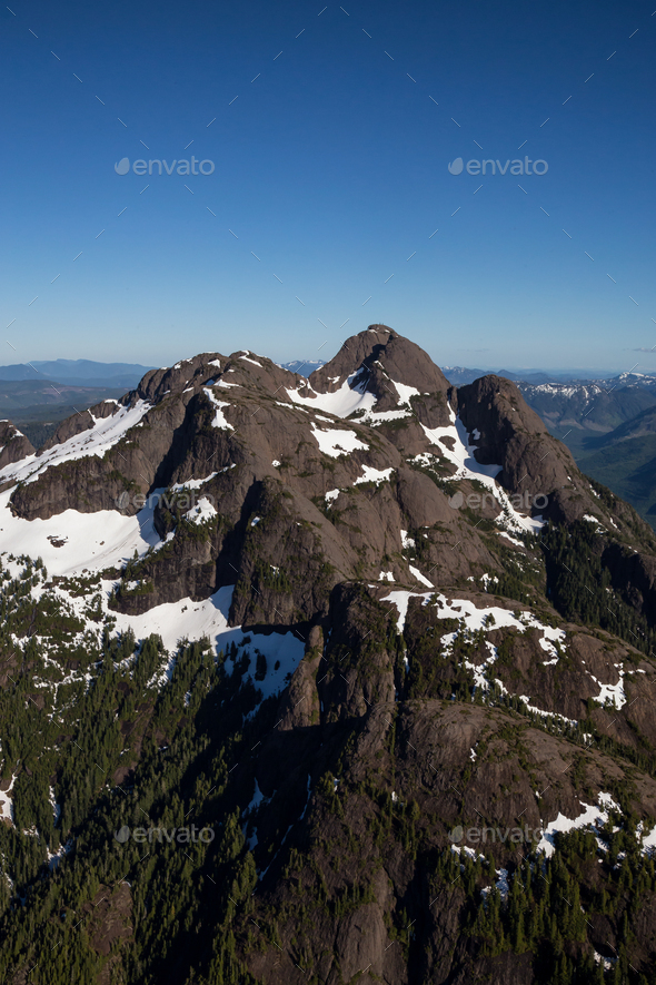 Mt Arrowsmith viewed from an aerial perspective Stock Photo by edb3_16
