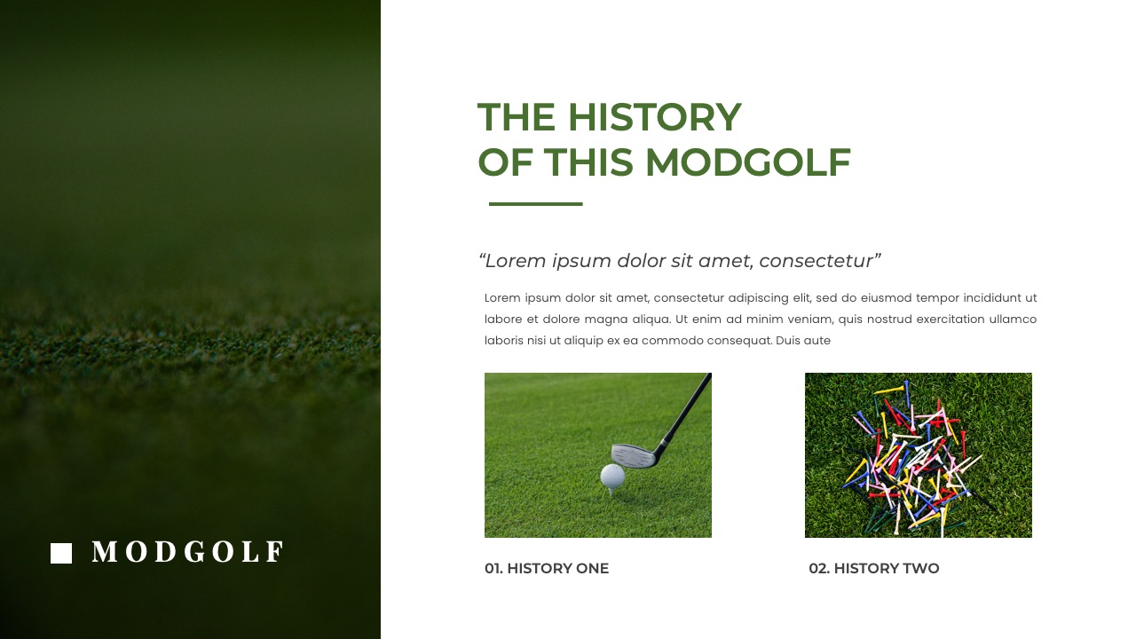 MODGOLF – Golf Club PowerPoint Presentation Template, Presentation ...