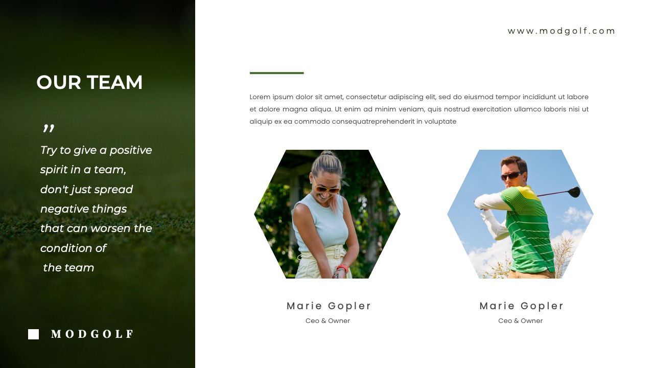 MODGOLF – Golf Club PowerPoint Presentation Template, Presentation ...