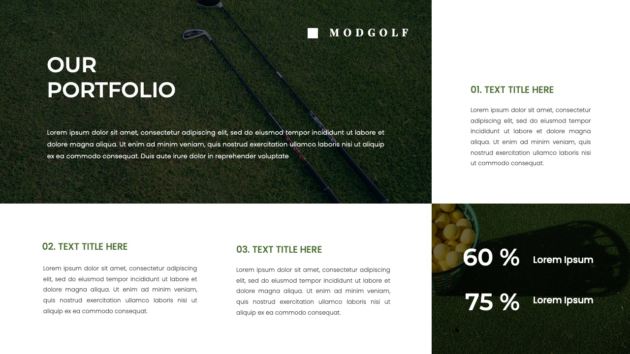 MODGOLF – Golf Club PowerPoint Presentation Template, Presentation ...