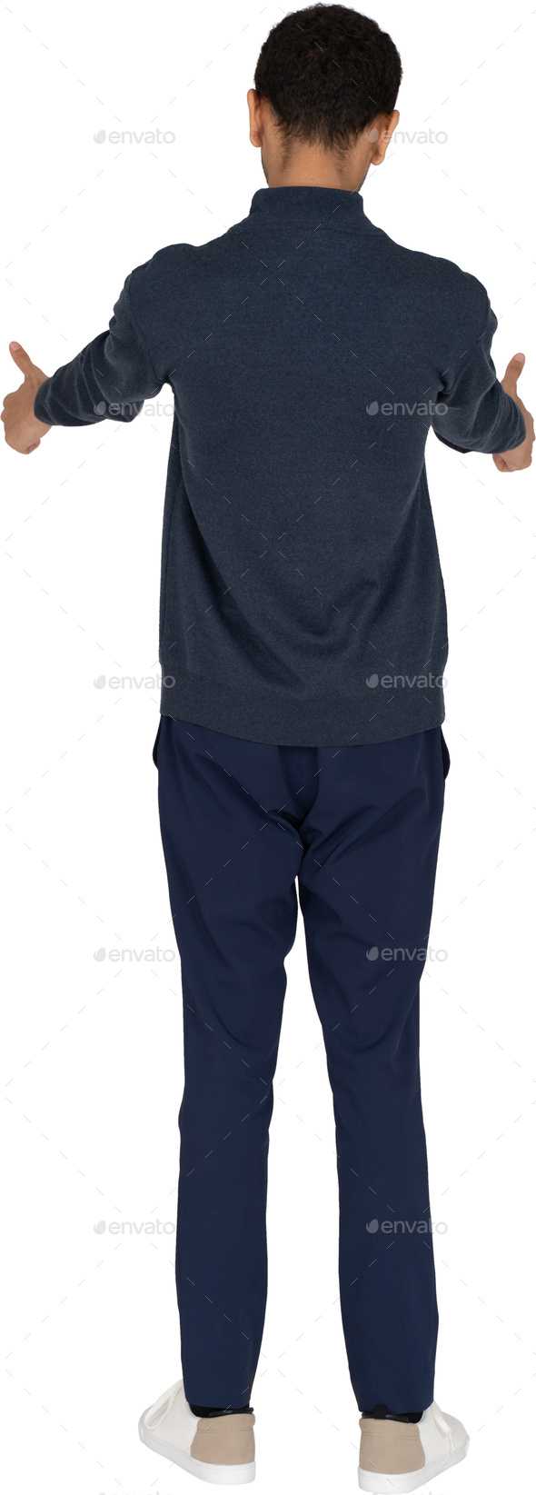 a man is standing with his arms outstretched and his hands out Stock ...