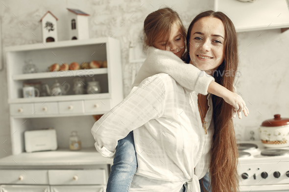People spend time at home in a kitchen Stock Photo by prostooleh ...