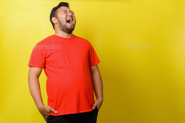 Asian Fat Man Laughing Out Loud Stock Photo by Garakta-Studio | PhotoDune
