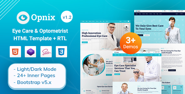 Opnix - Eye Care & Optometrist HTML Template by HiBootstrap | ThemeForest