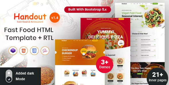Handout - Fast Food Shop & Cafe HTML Template by EnvyTheme | ThemeForest
