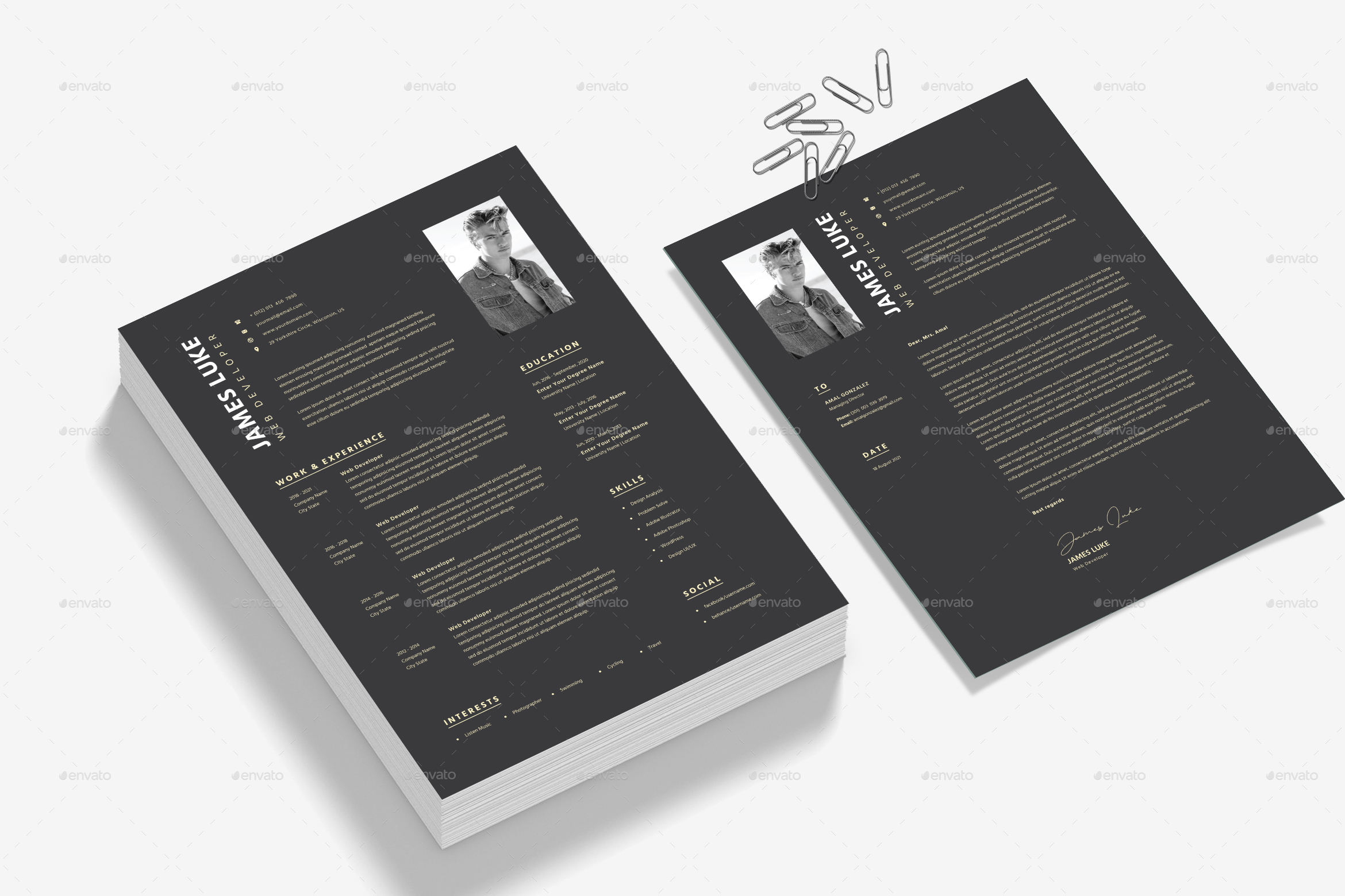 Black Resume, Print Templates | GraphicRiver