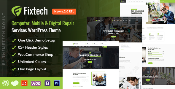 Fixtech - Computer & Mobile Repair Services WordPress Theme by ThemetechMount