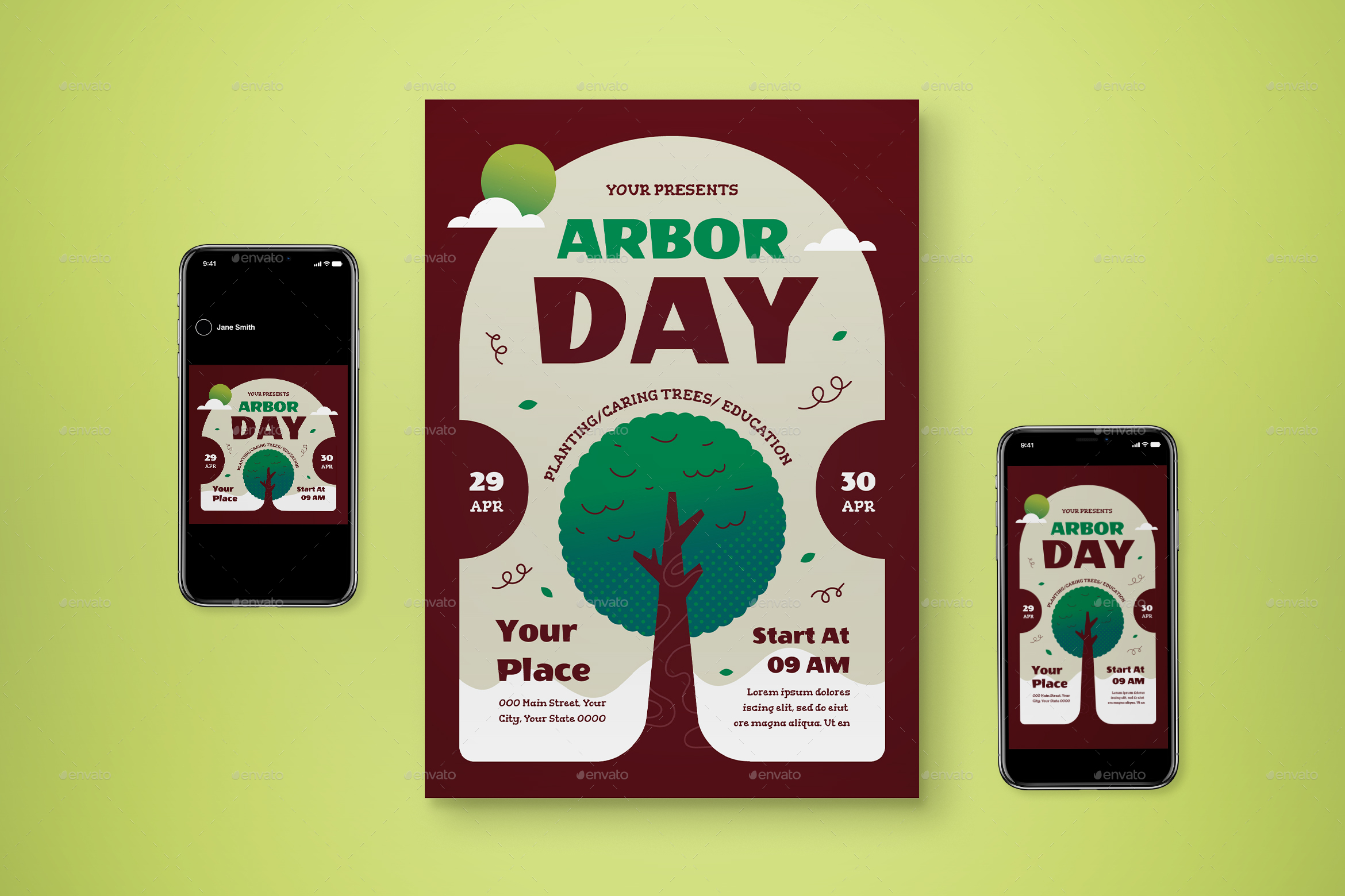 Arbor Day Flyer Set, Print Templates | GraphicRiver