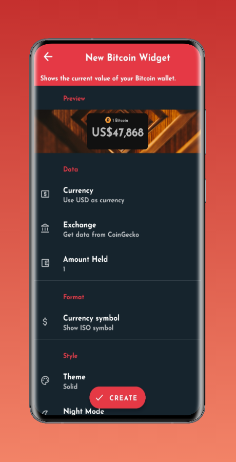 Crypto Widget - Cryptocurrency Widget Creator App | ADMOB, FIREBASE ...