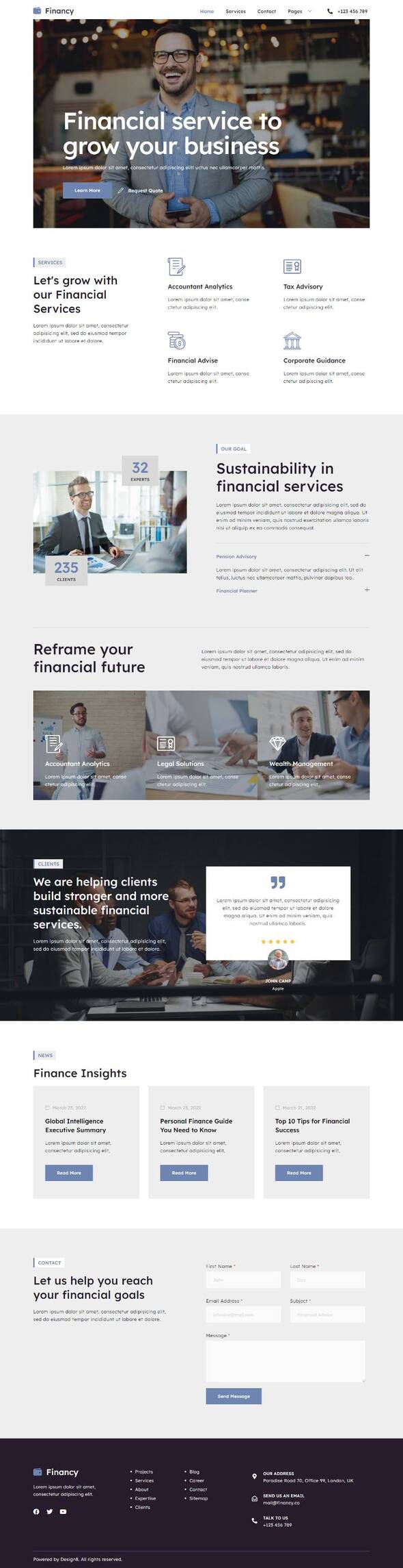 Financy - Finance & Consulting Elementor Template Kit by Design_8 ...