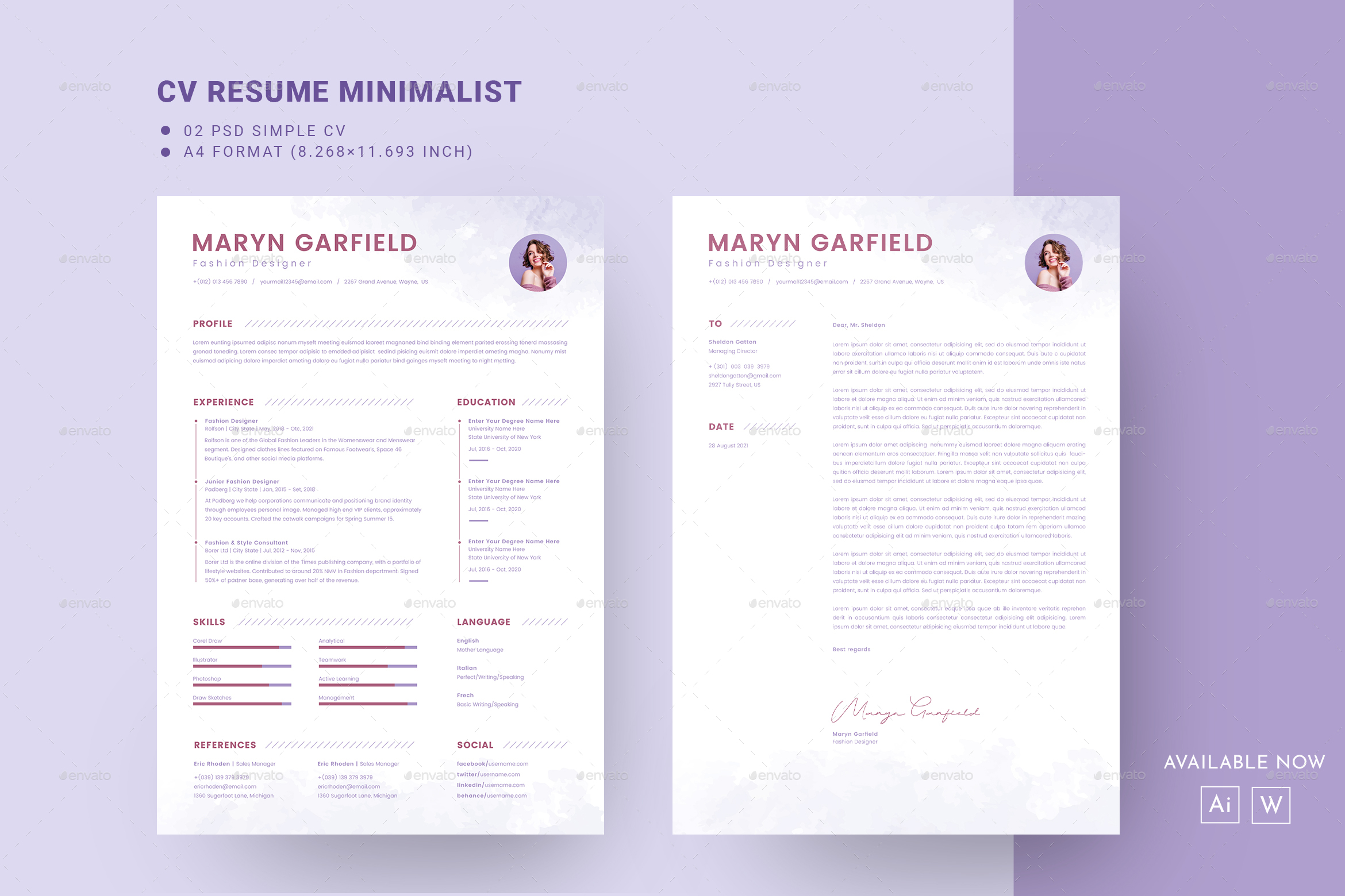 Woman CV Resume, Print Templates | GraphicRiver