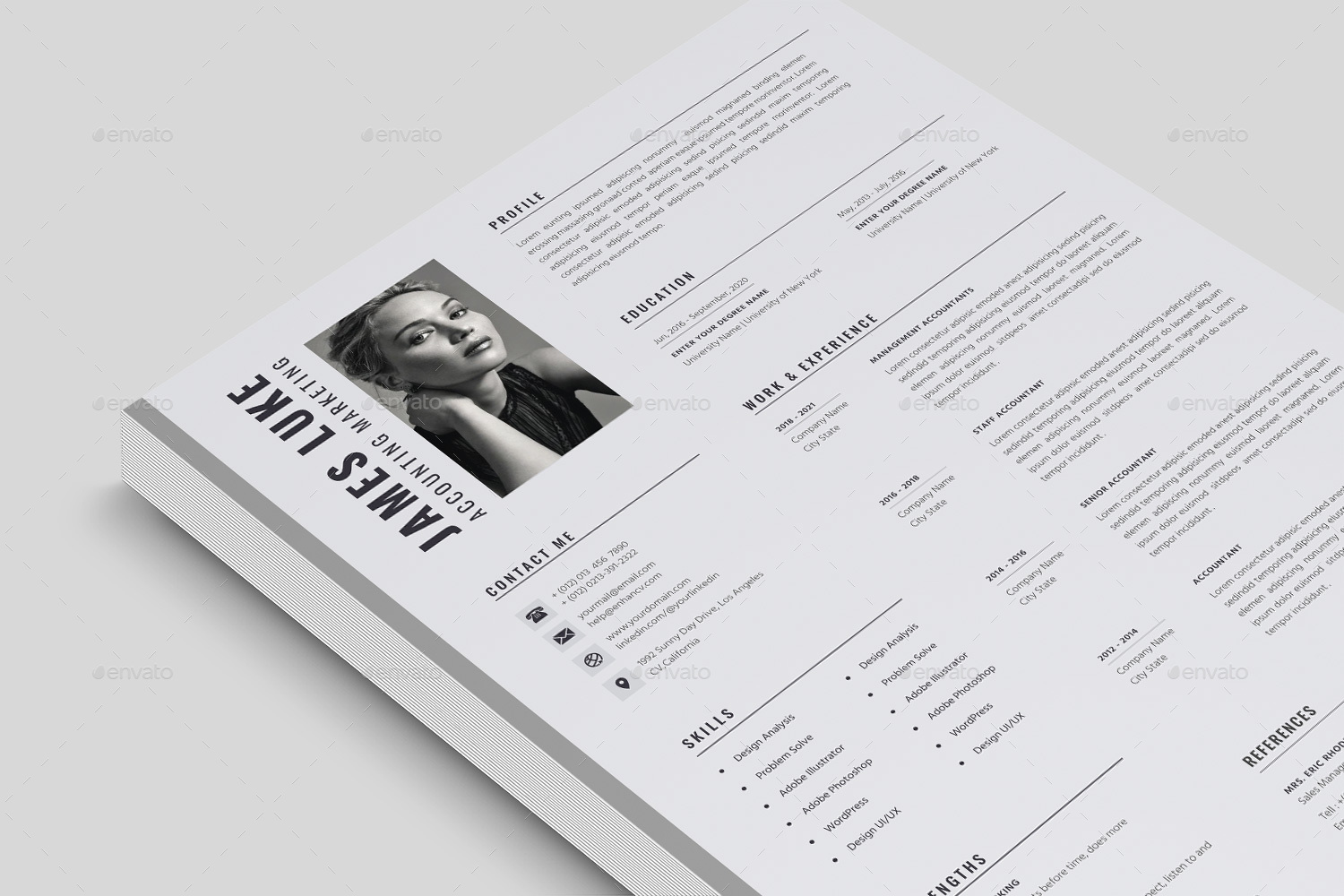 Minimal Resume Template, Print Templates | GraphicRiver