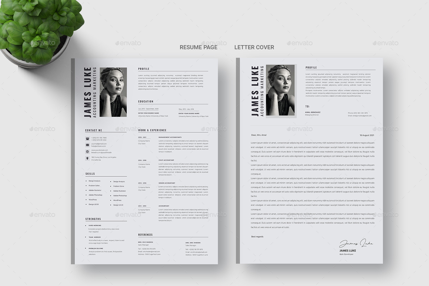 Minimal Resume Template, Print Templates | GraphicRiver