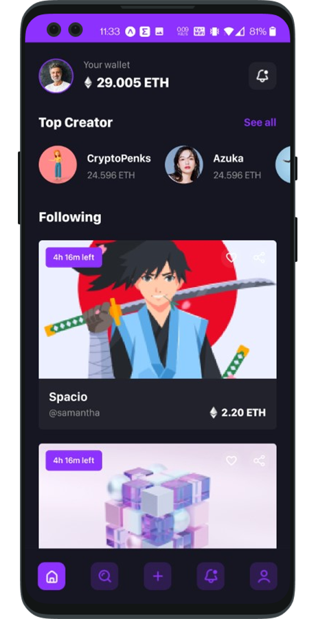 NFT Marketplace App | NFT Buying Selling Android + iOS App Template | React Native ...